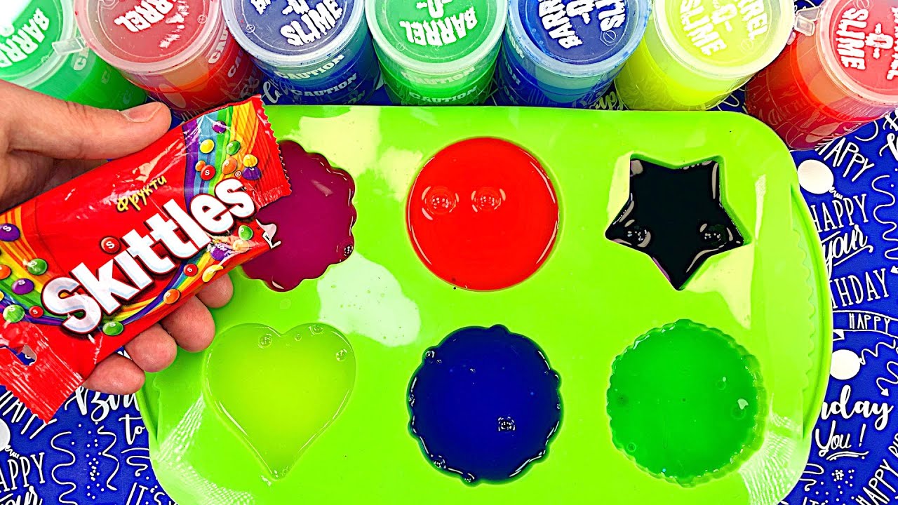 Satisfying Video l How To Make Candy into Slime With Color Tray ...