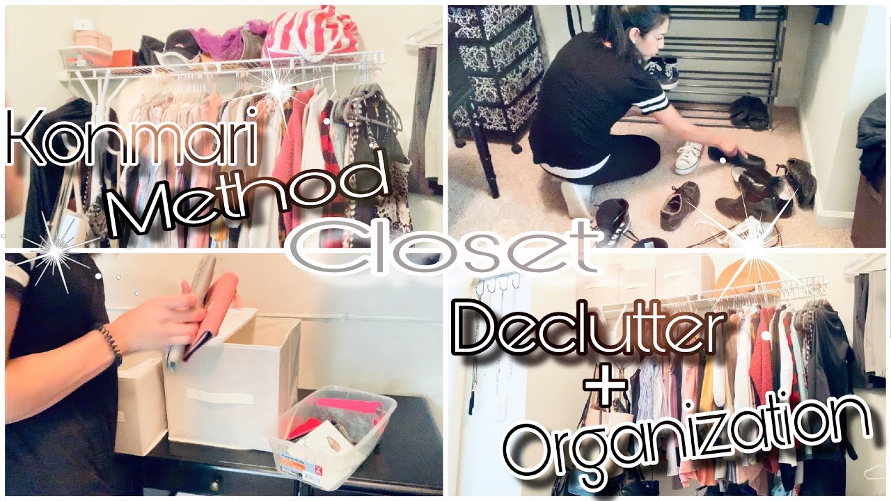 Marie Kondo Closet Organization + Declutter | Konmari Method | Closet ...