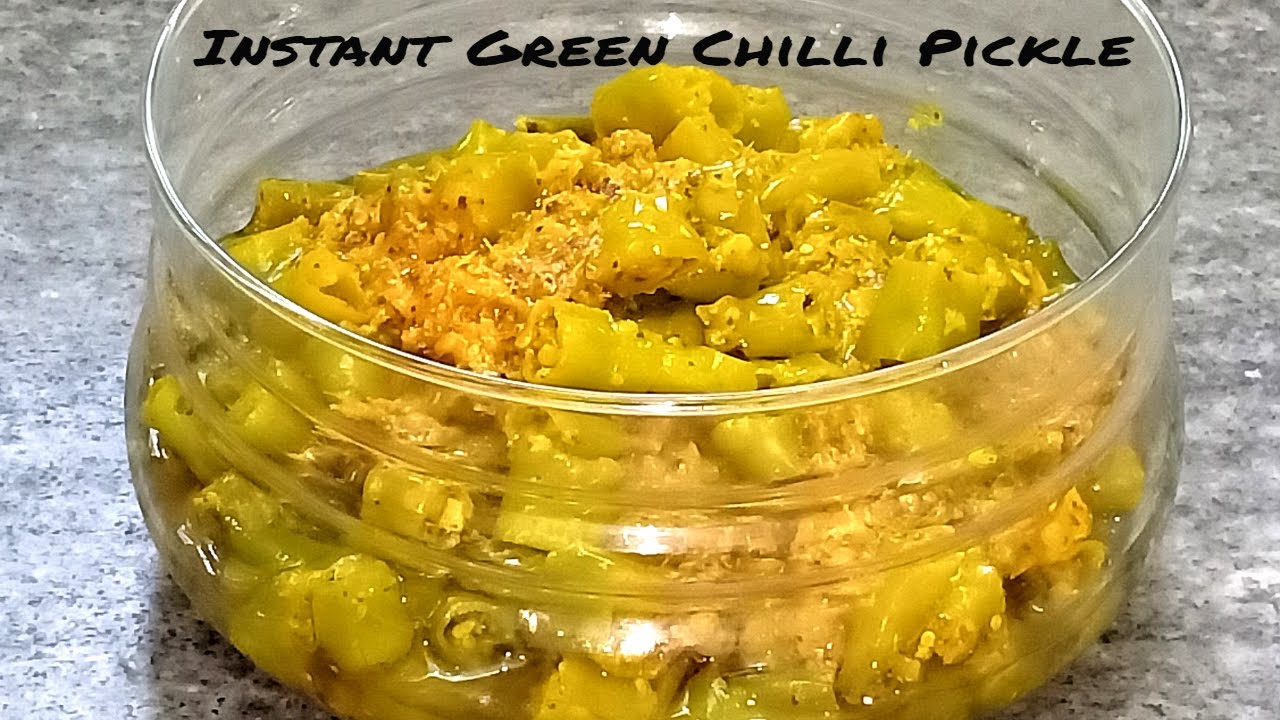 Quick And Easy Green Chilli Pickle Recipe | Instant Mirchi Achar Recipe ...