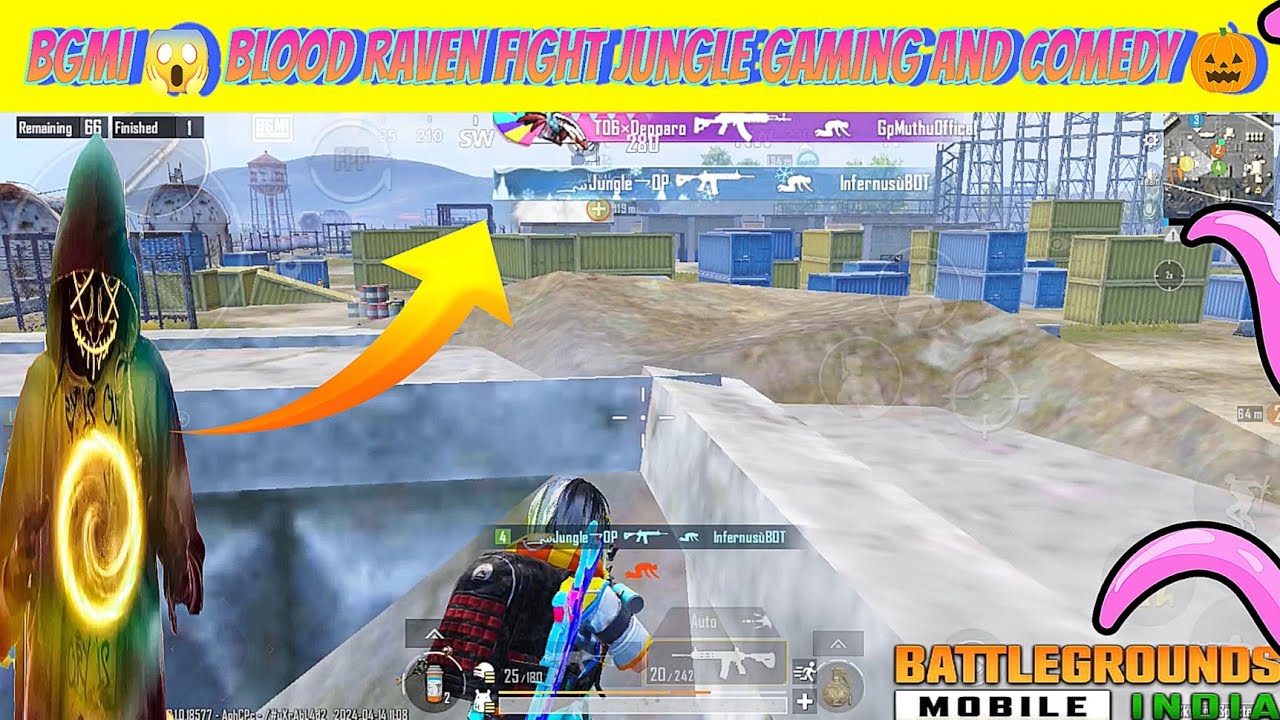 BGMI 😱 Blood Raven 🐦‍⬛ And Jungle gaming and comedy fight 🤣 Movement ...