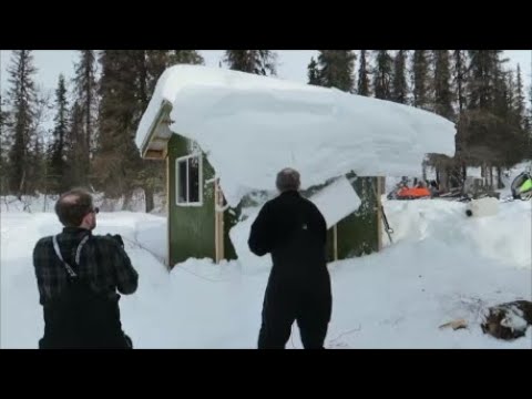 Shed roof snow removal - YouTube