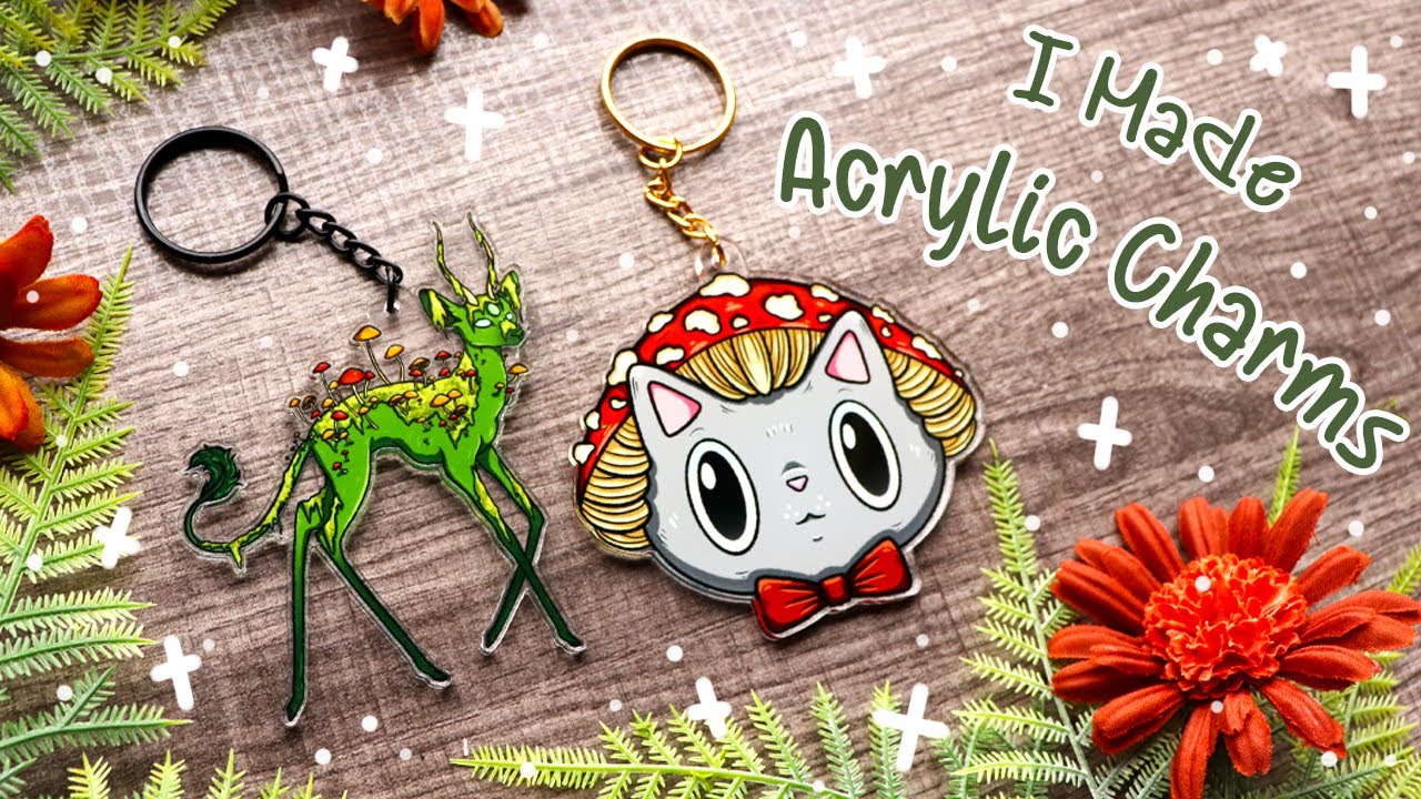 I Made Acrylic Charms 🍄🌱 - YouTube