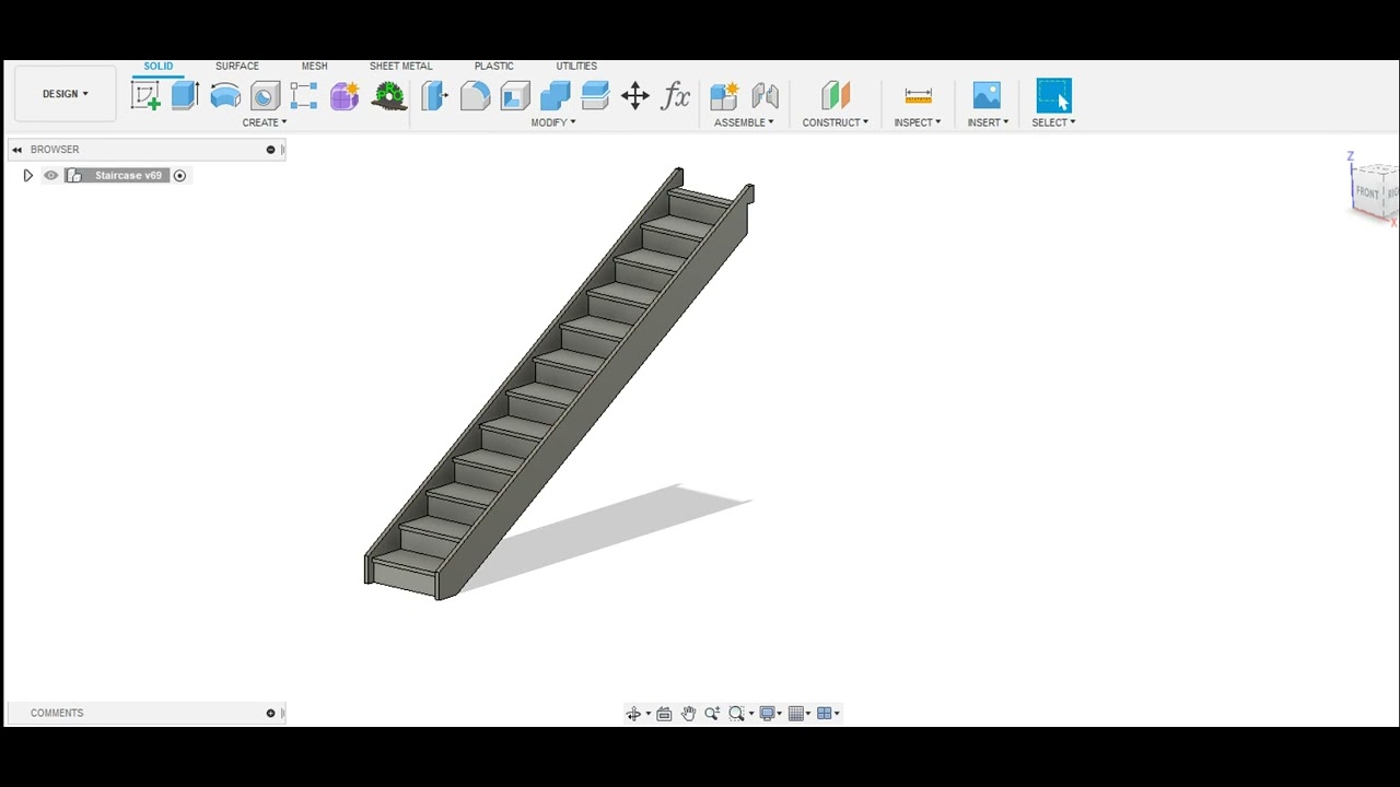 Fusion 360 3D stair model #fusion360 #woodworking #stairs #joinery # ...