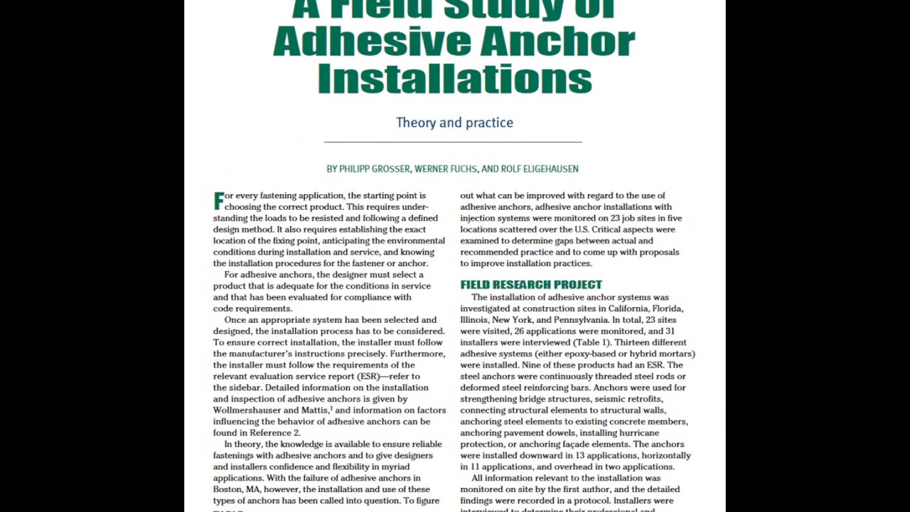 ACI University: Adhesive Anchor Installer eLearning course - YouTube