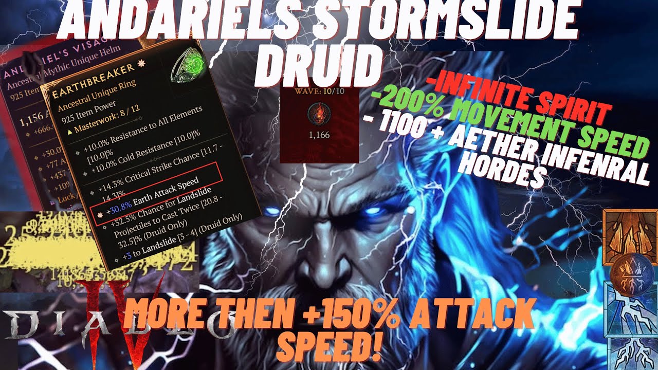 Diablo 4 - 150+% ATTACK SPEED! Stormslide Druid Build melts infernal ...