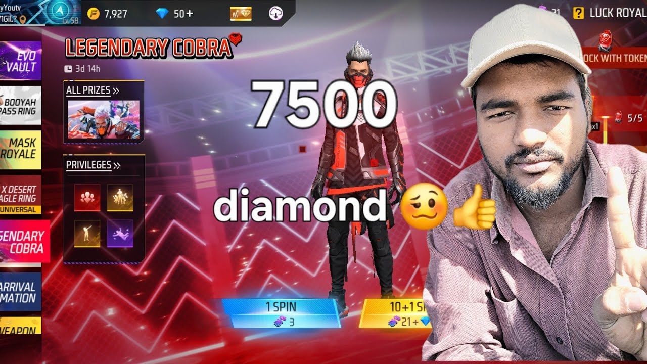 New Legendary cobra 7500 diamond 🤑 ️ cs rank gameplay RonyYoutv - YouTube