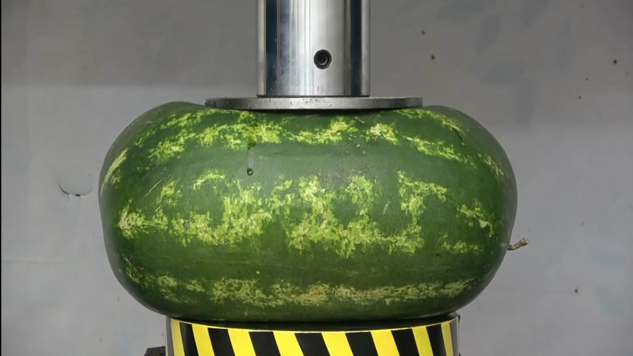 Crush the watermelon with hydraulics press part 3 - YouTube