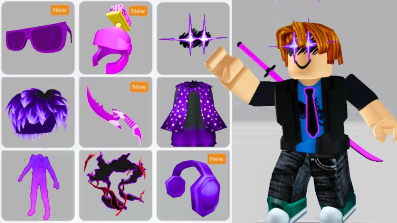 20 FREE PURPLE ITEMS ROBLOX! 😱😳 - YouTube