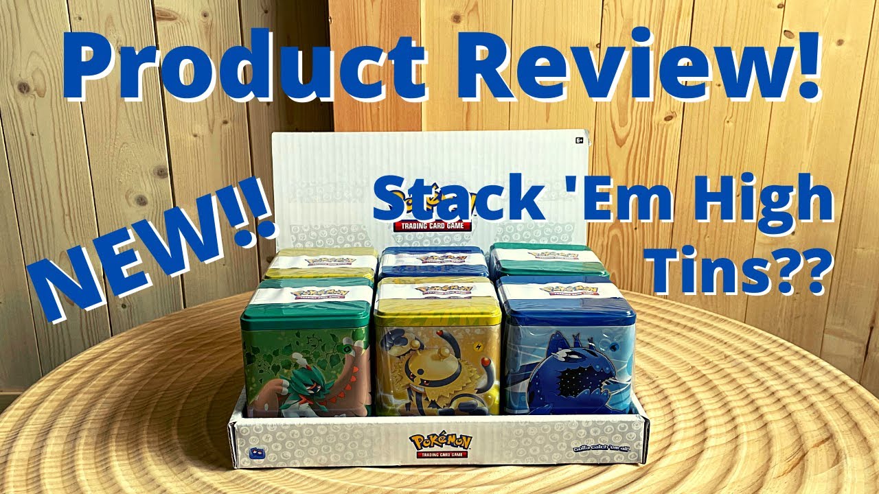 NEW!! Product Review | Pokemon Stack 'Em High Tins - YouTube