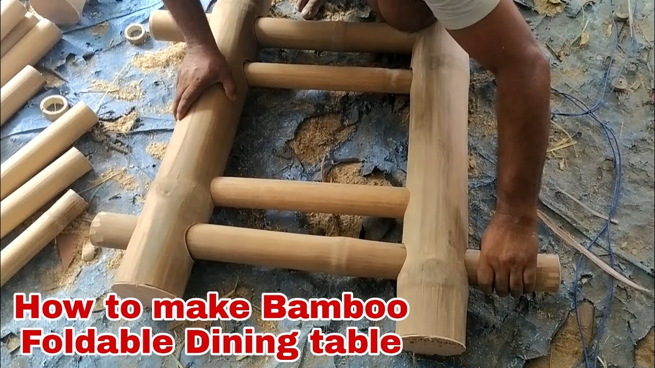 How to make Bamboo Foldable Dining table. Bamboo folding dining table ...
