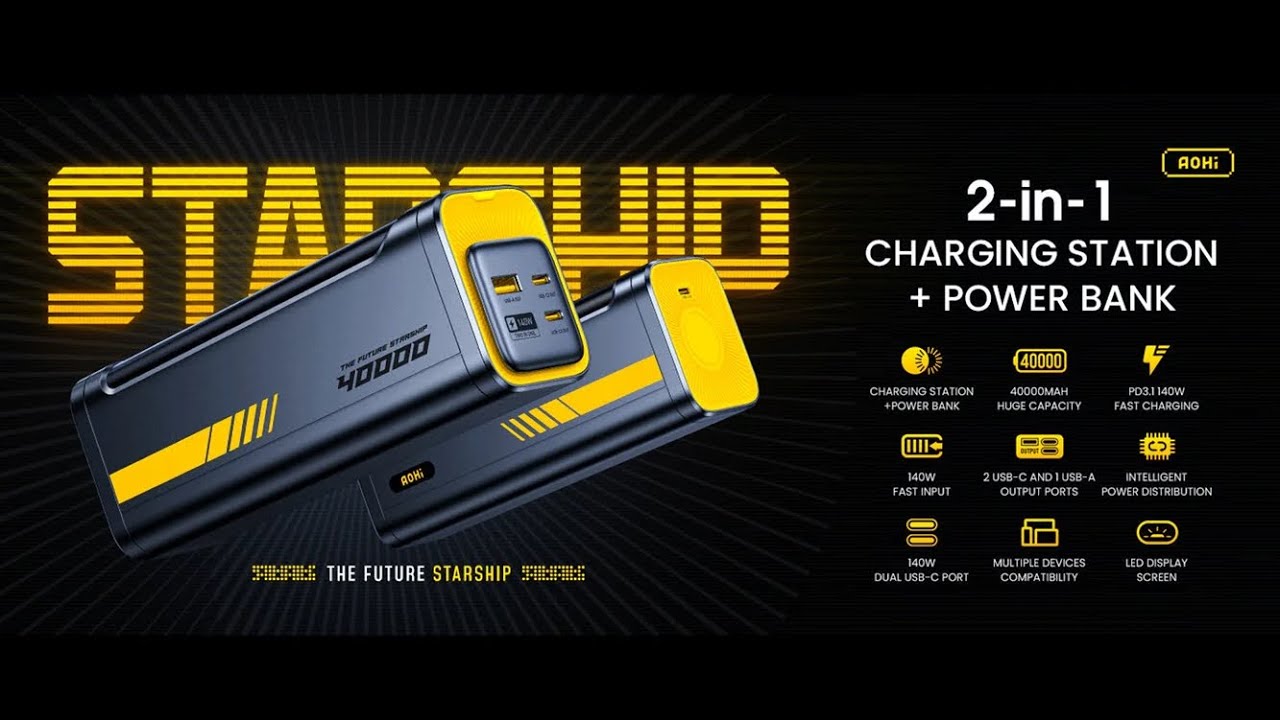 Smallest & Most Powerful Powerbank - 40,000mAh by AOHI - YouTube