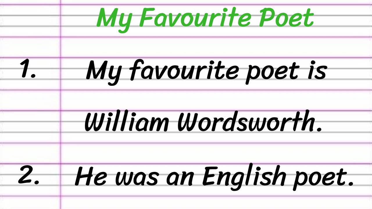 My Favourite Poet Essay in English 10 Lines || Short Essay on My ...