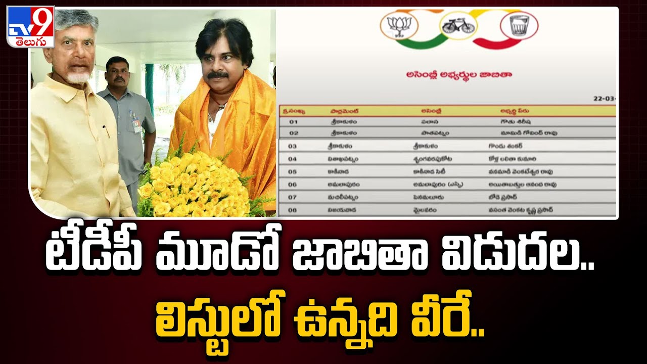 TDP 3rd List Released : టీడీపీ మూడో జాబితా విడుదల.. లిస్టులో ఉన్నది ...