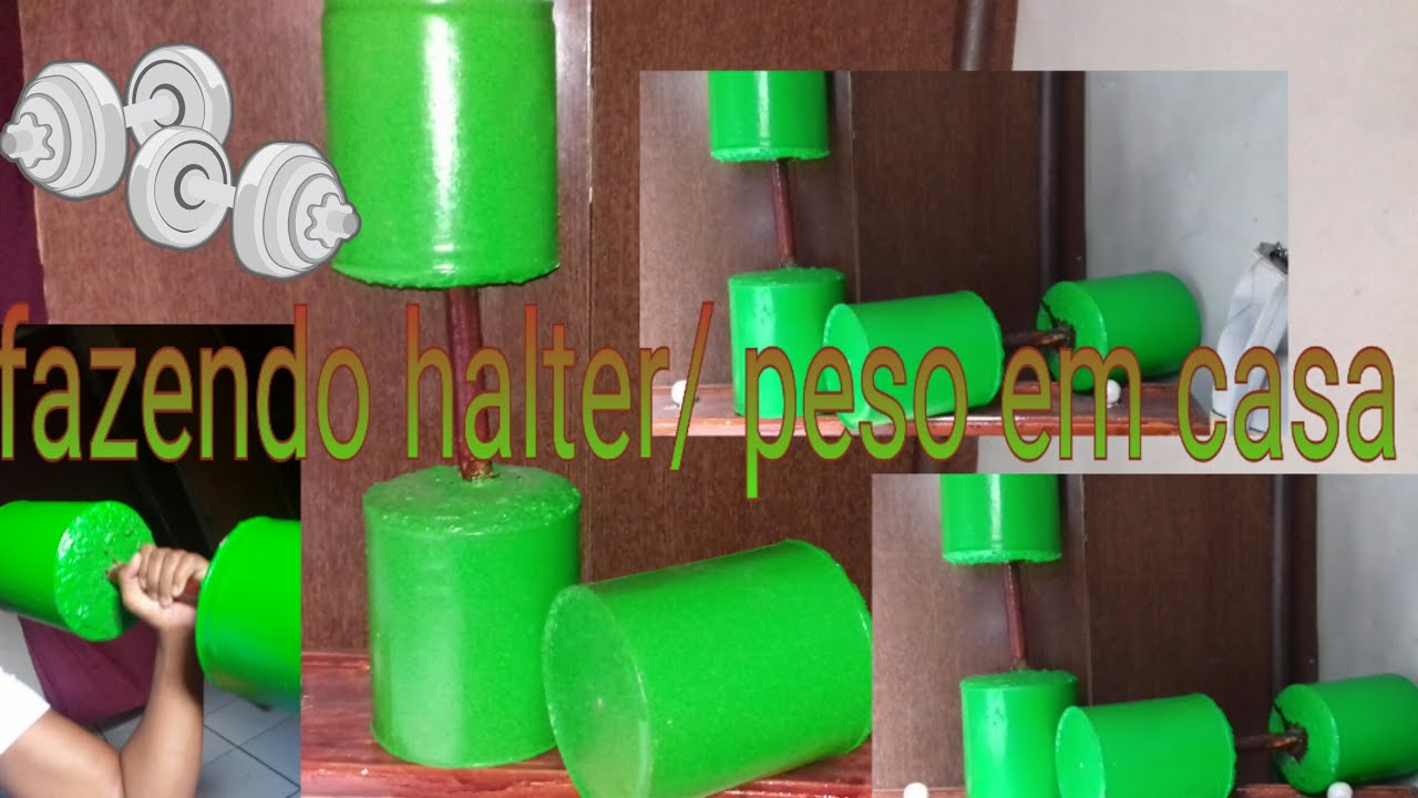 Como fazer halteres de cimento, peso caseiro para malhar em casa - YouTube