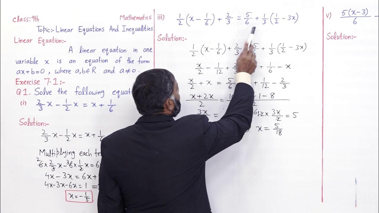 Class 9 - Mathematics - Chapter 7 - Lecture 1 Linear equations ...