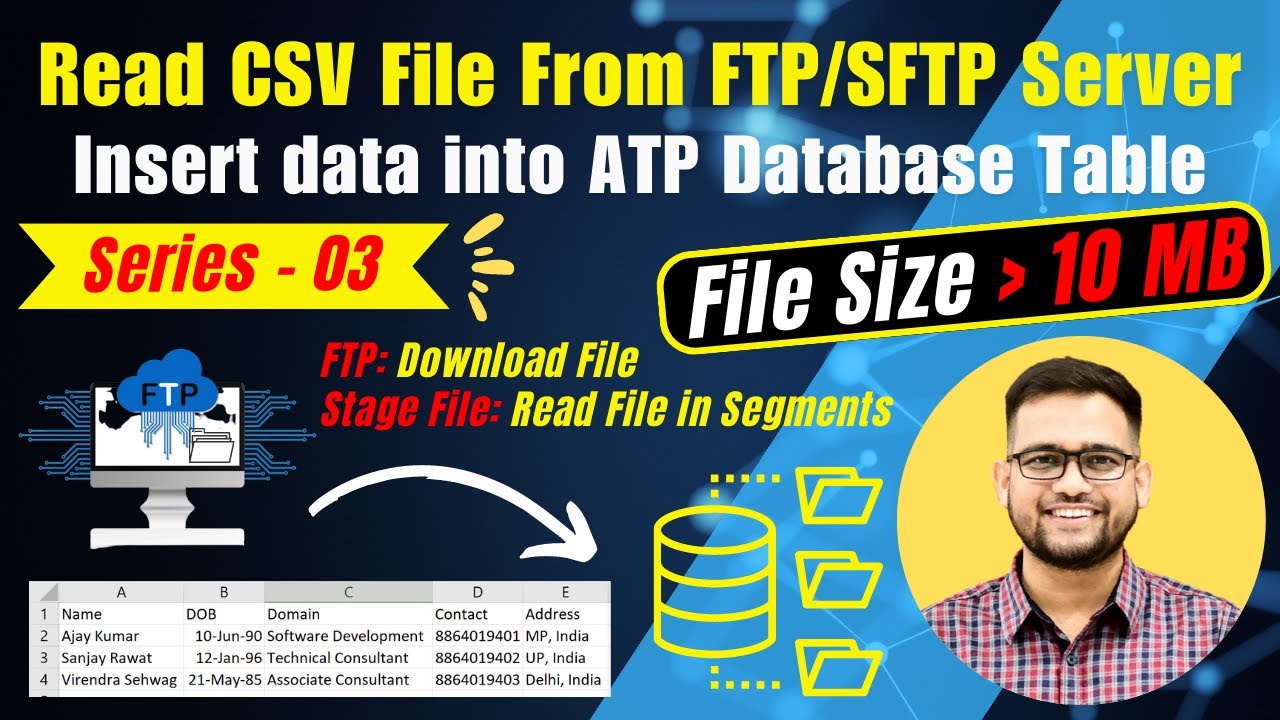 Ftp Series 3 Read Csv File From Ftp And Insert Data Into Atp Database