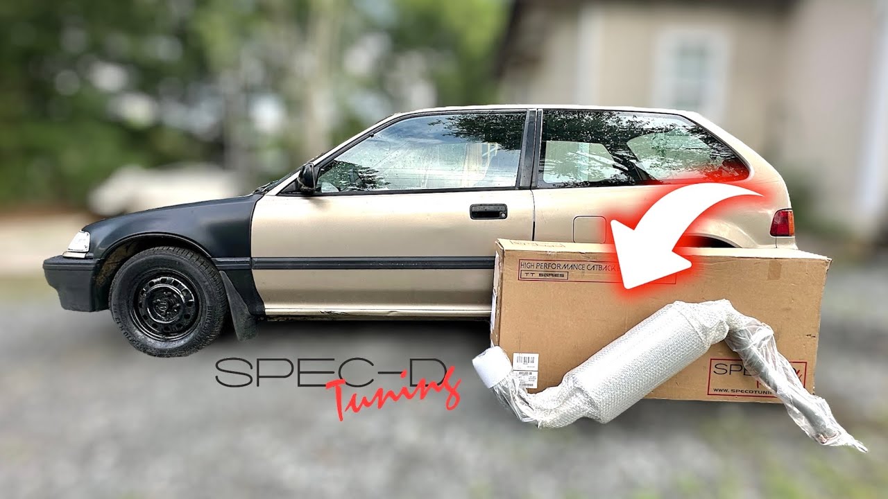 NEW EXHAUST SYSTEM! $700 EF Civic Hatchback from the Auction! - YouTube