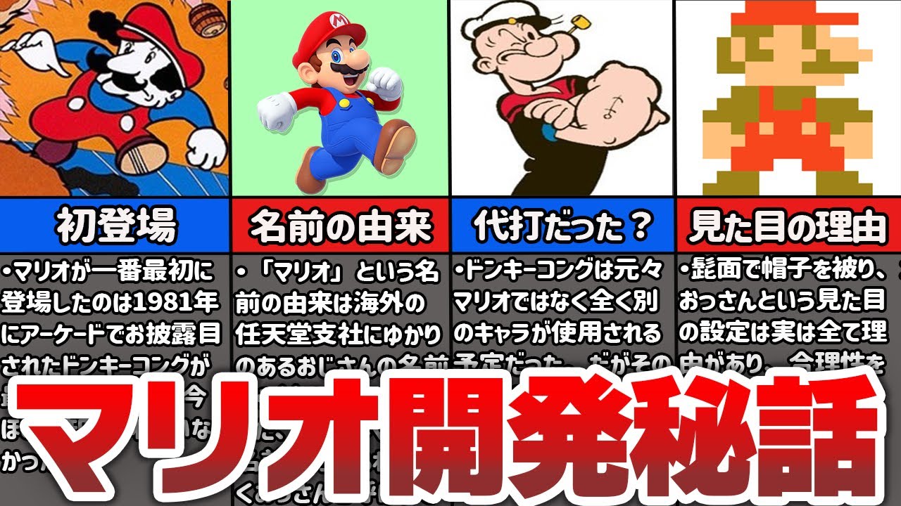 【開発秘話】世界一有名なゲームキャラ「マリオ」はどのようにして誕生したのか Youtube