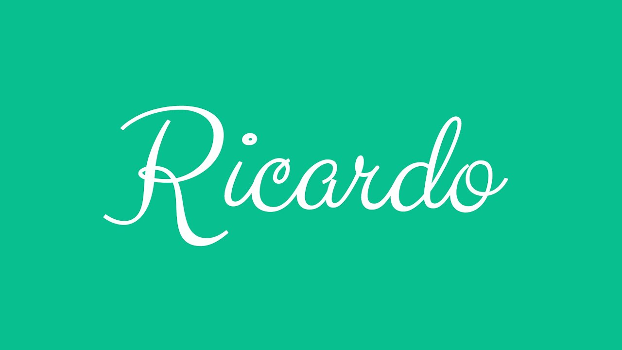 Learn how to Sign the Name Ricardo Stylishly in Cursive Writing - YouTube