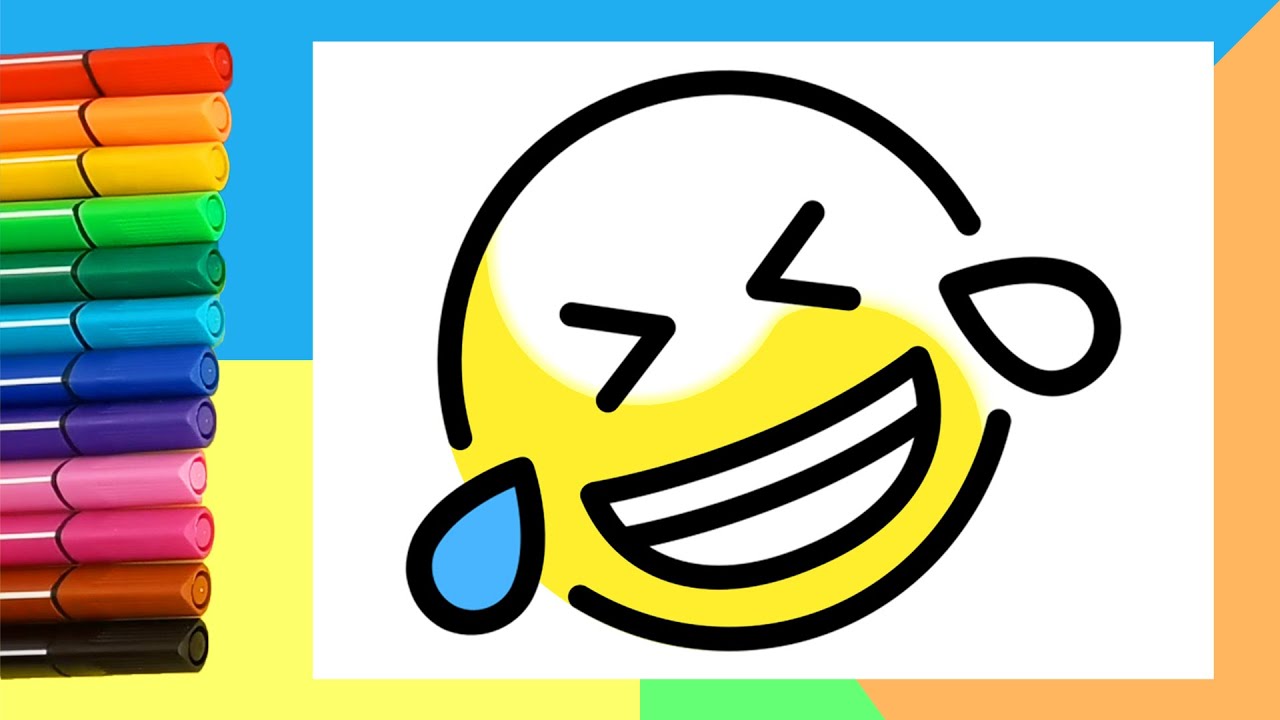 How To Draw a Laughing Emoji - Coloring a Laughing Emoji for kids ...