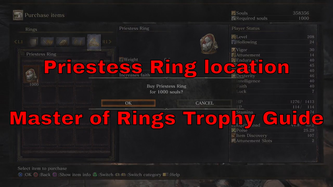 Dark Souls III - Priestess Ring location [Master of Rings Trophy] - YouTube