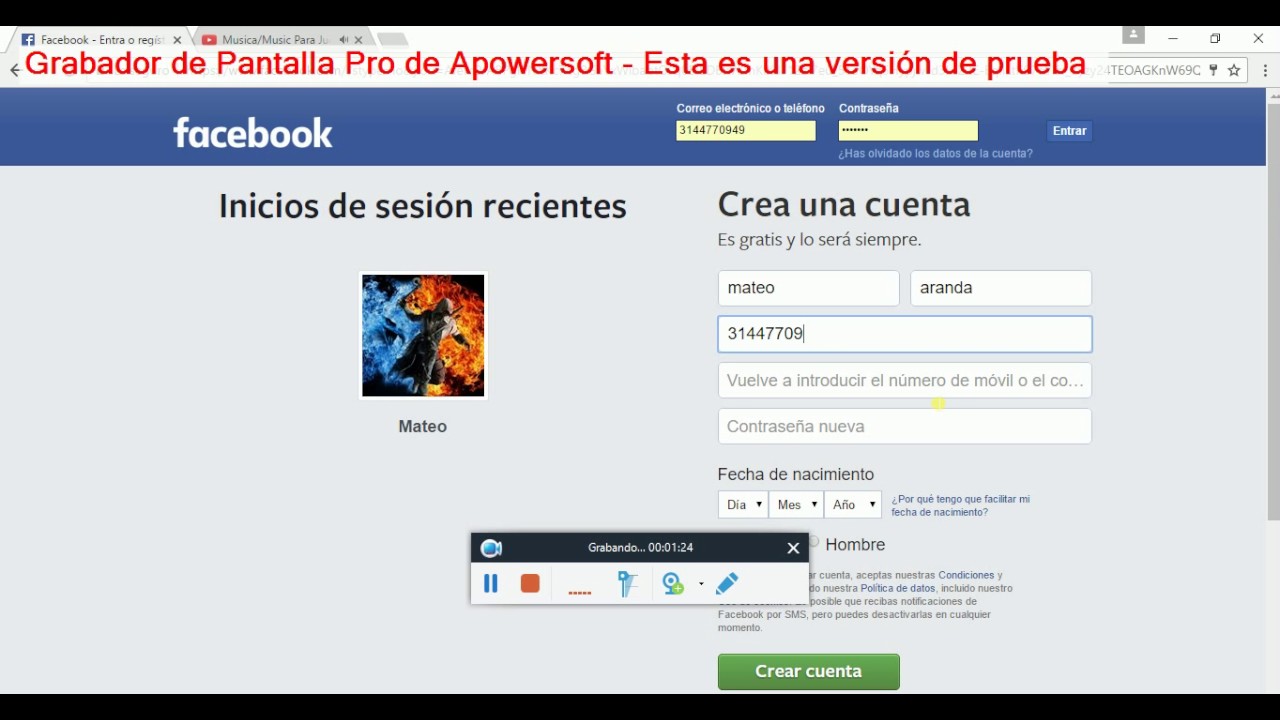 COMO CREAR FACEBOOK PARTE 1 - YouTube
