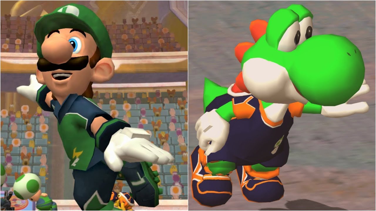 Super Mario Strikers - Luigi vs Yoshi - GameCube Gameplay (4K60fps ...