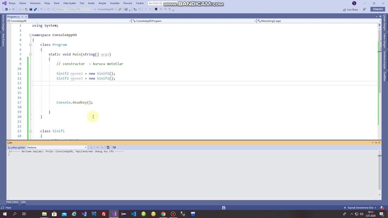 4 C# static kurucu metot (constructor) - YouTube