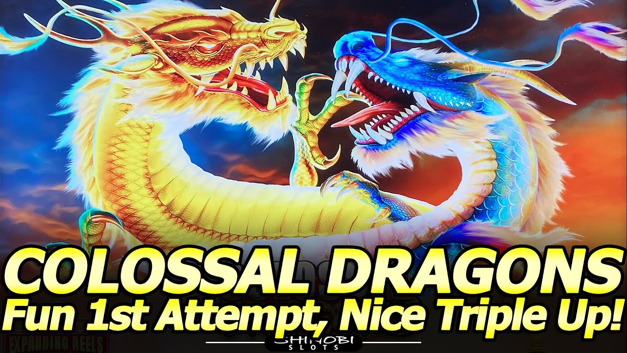 Colossal Dragons Slot Machine - Nice Triple-Up Session! Live Play and ...