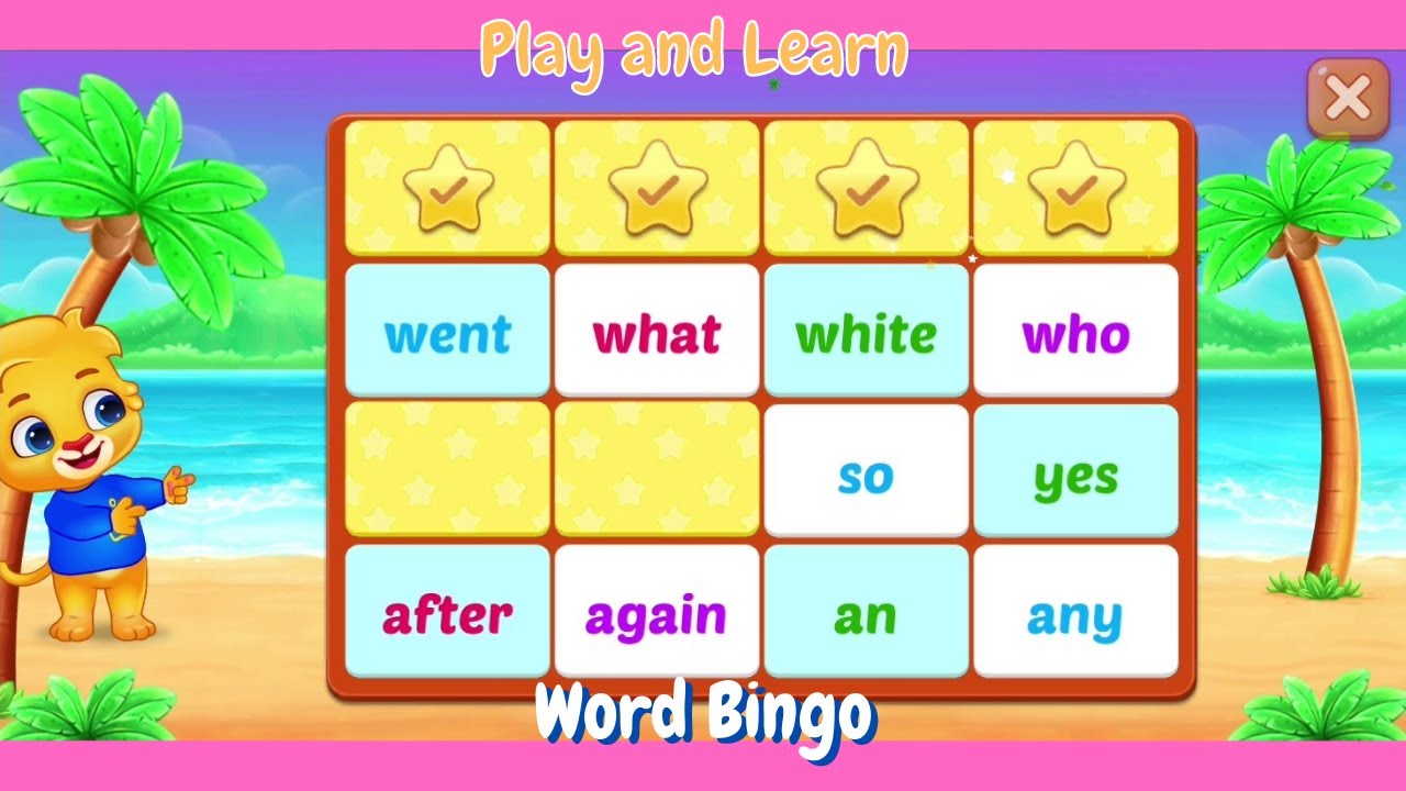Play and Learn to Word Bingo with Lucas | for Kids | Sight Words Games ...