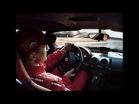 Michael Schumacher testing an Enzo Ferrari