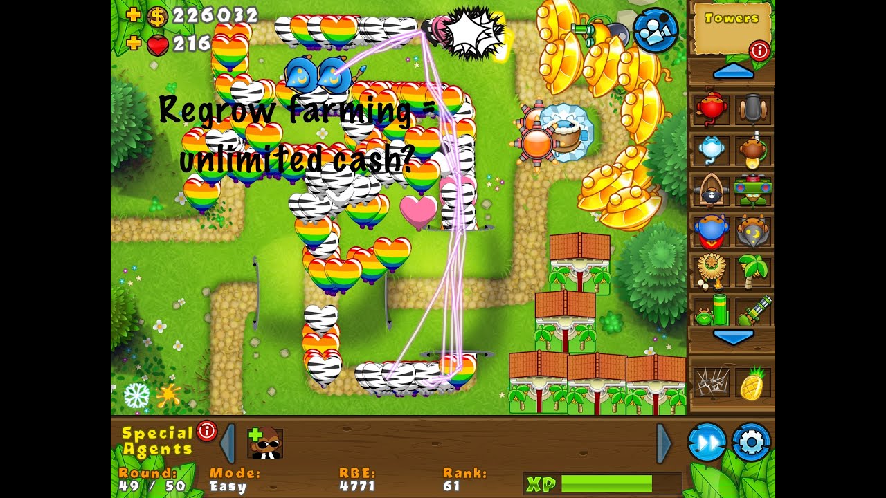 Btd 5|| Regrow farming=Unlimited cash! - YouTube