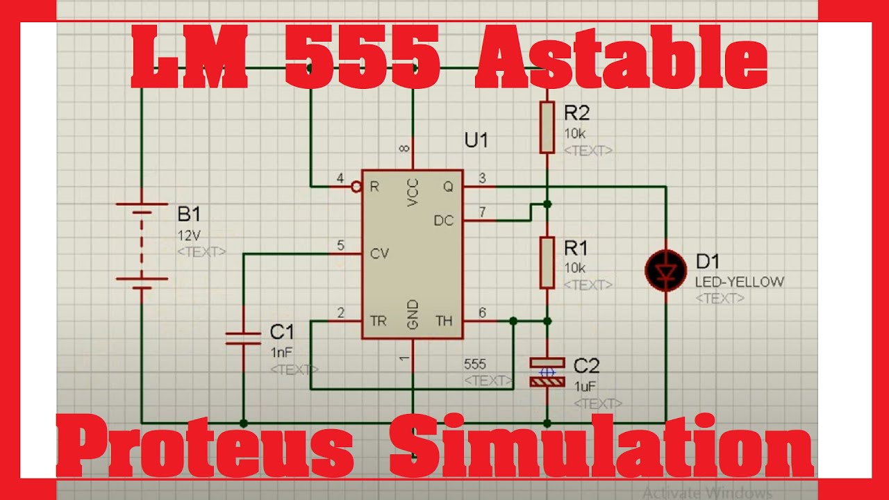 LM555 simulation on Proteus - YouTube