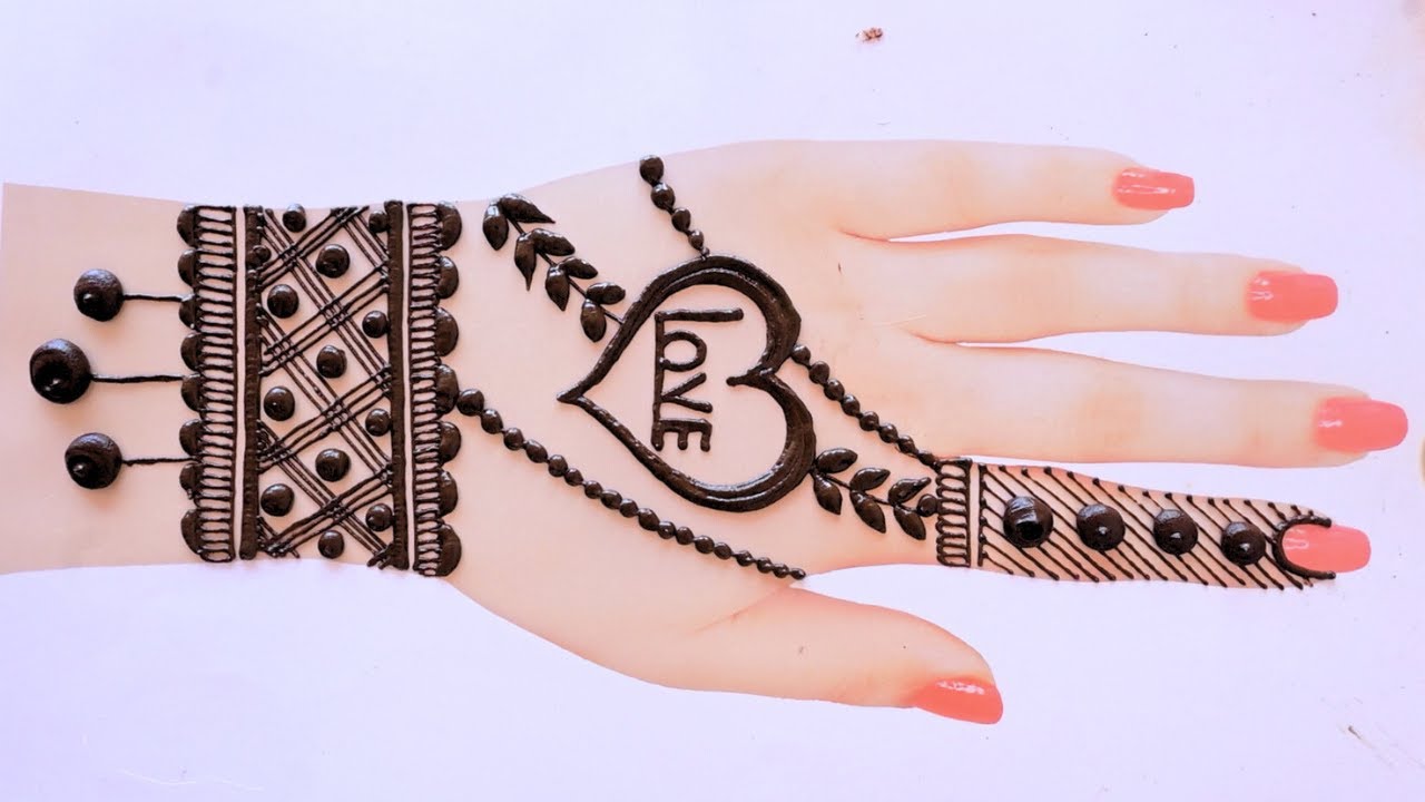 Heart shape Eid special Mehndi Designs | Backhand Mehndi Design ...