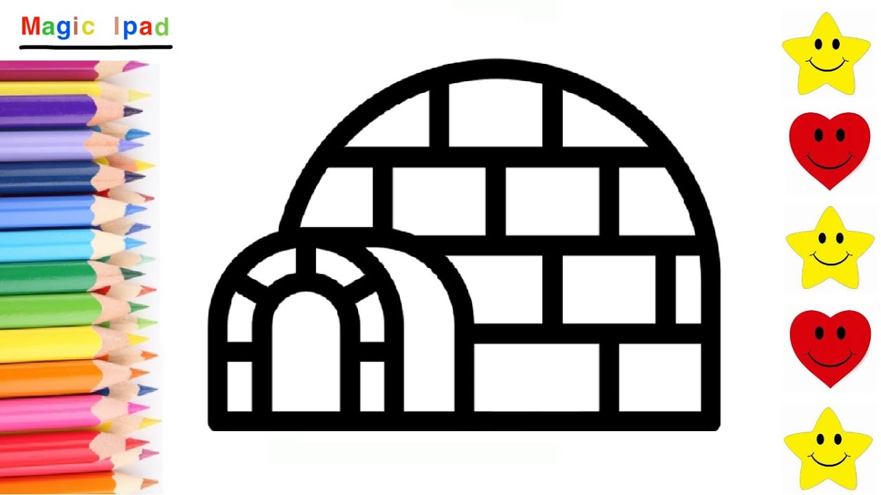Como dibujar un IGLU | dibujos para niños 💓⭐ How to draw an IGLOO ...