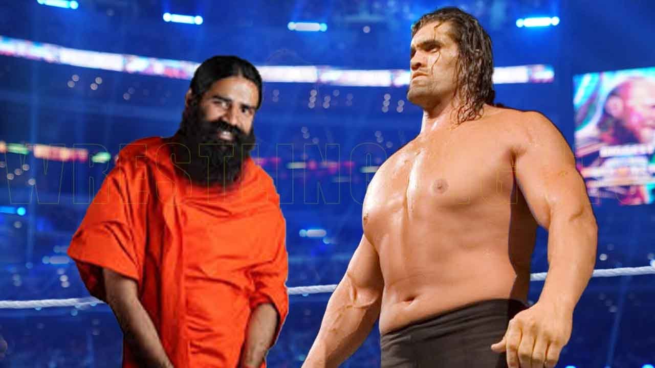 Great Khali vs Baba Ramdev Match Wrestling Fights - YouTube