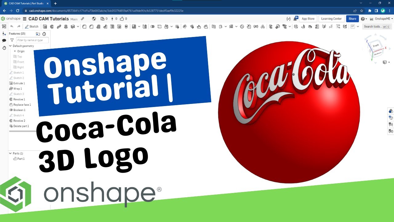 Onshape Tutorial | How to Make 3D Coca-Cola Logo - YouTube