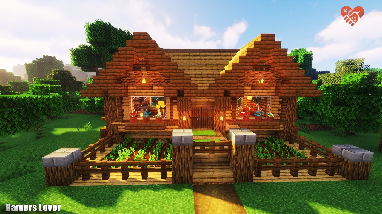 Minecraft | How To Build a Survival Oak House | Tutorial - YouTube