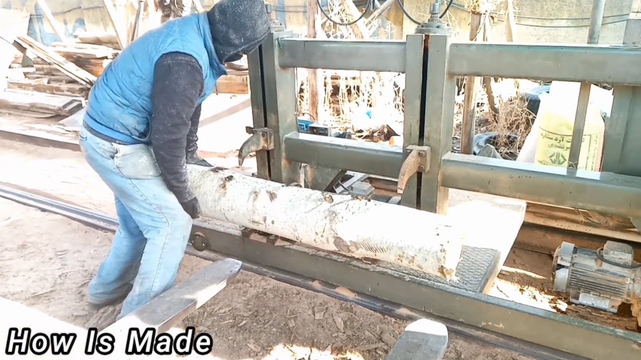 Wood Cutting Machine : Turn A Log Wood Into Timber / How Is Made - YouTube