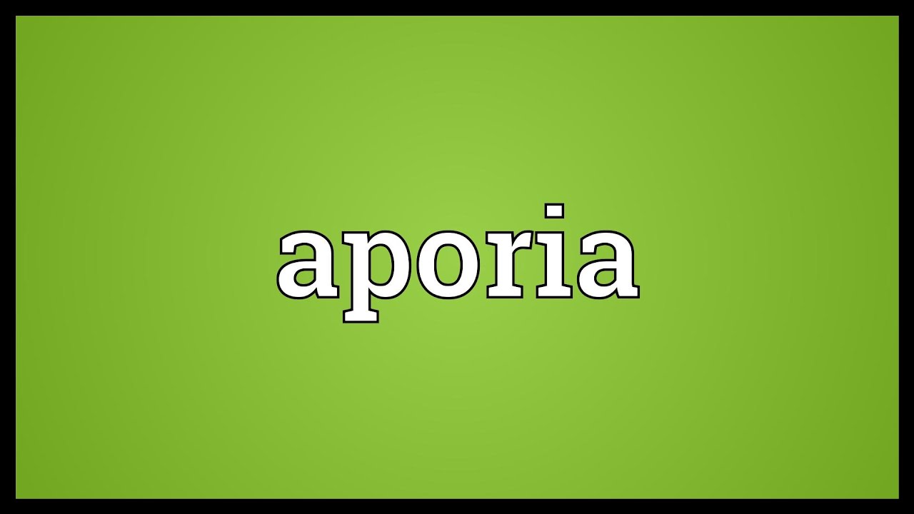 Aporia Meaning - YouTube