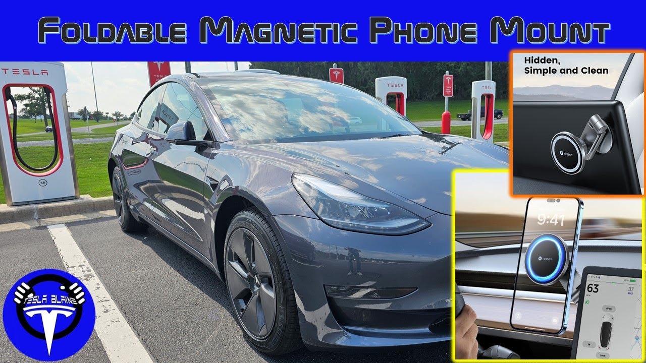 Tesla Model 3/Y Foldable Phone Mount - YouTube