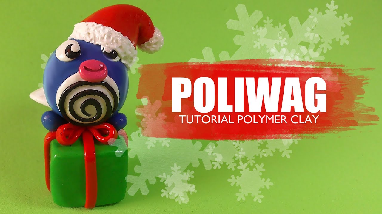 Pokemon Poliwag Navideño Polymer Clay tutorial // Fimo // Porcelana ...