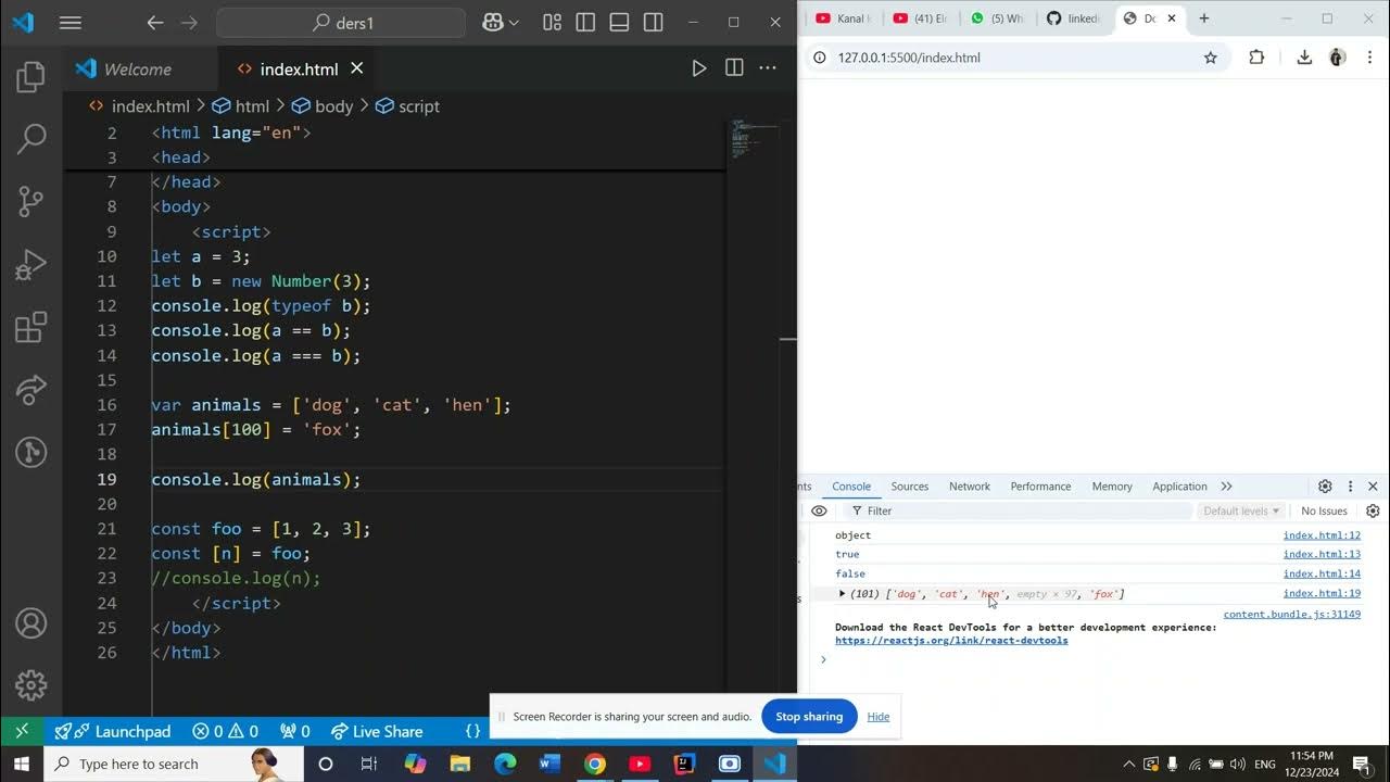 Javascript müsahibə sualları. Arraylər və methodlar - YouTube
