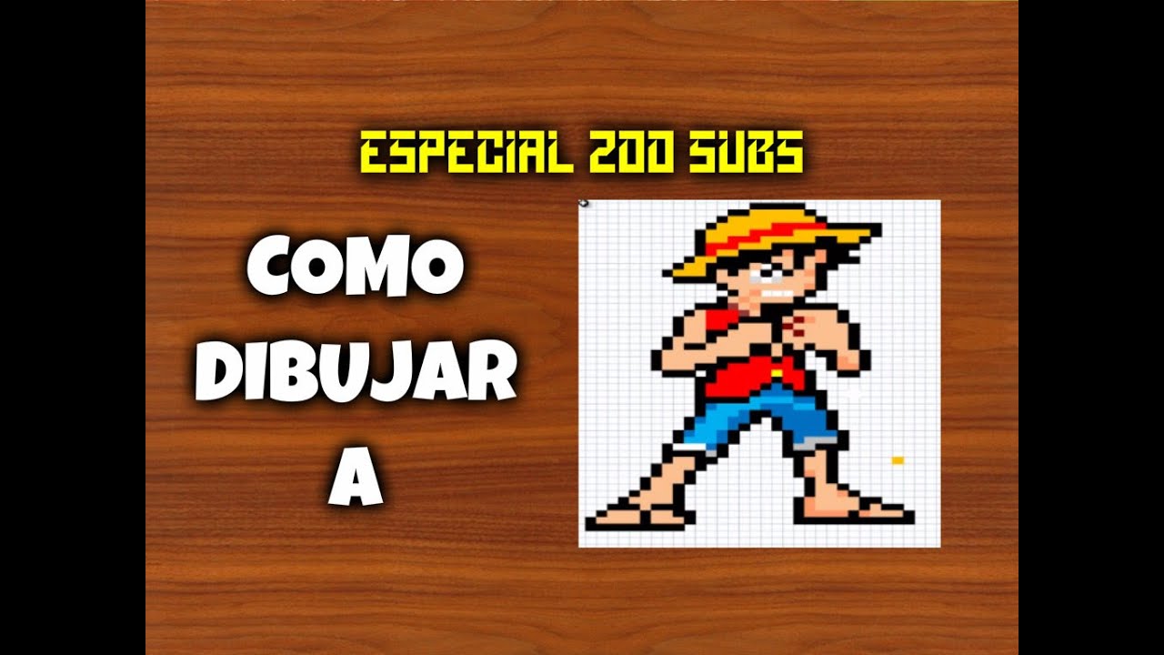 Como dibujar a Monkey D.Luffy | Para Minecraft | Pixel Art | 8 Bits ...