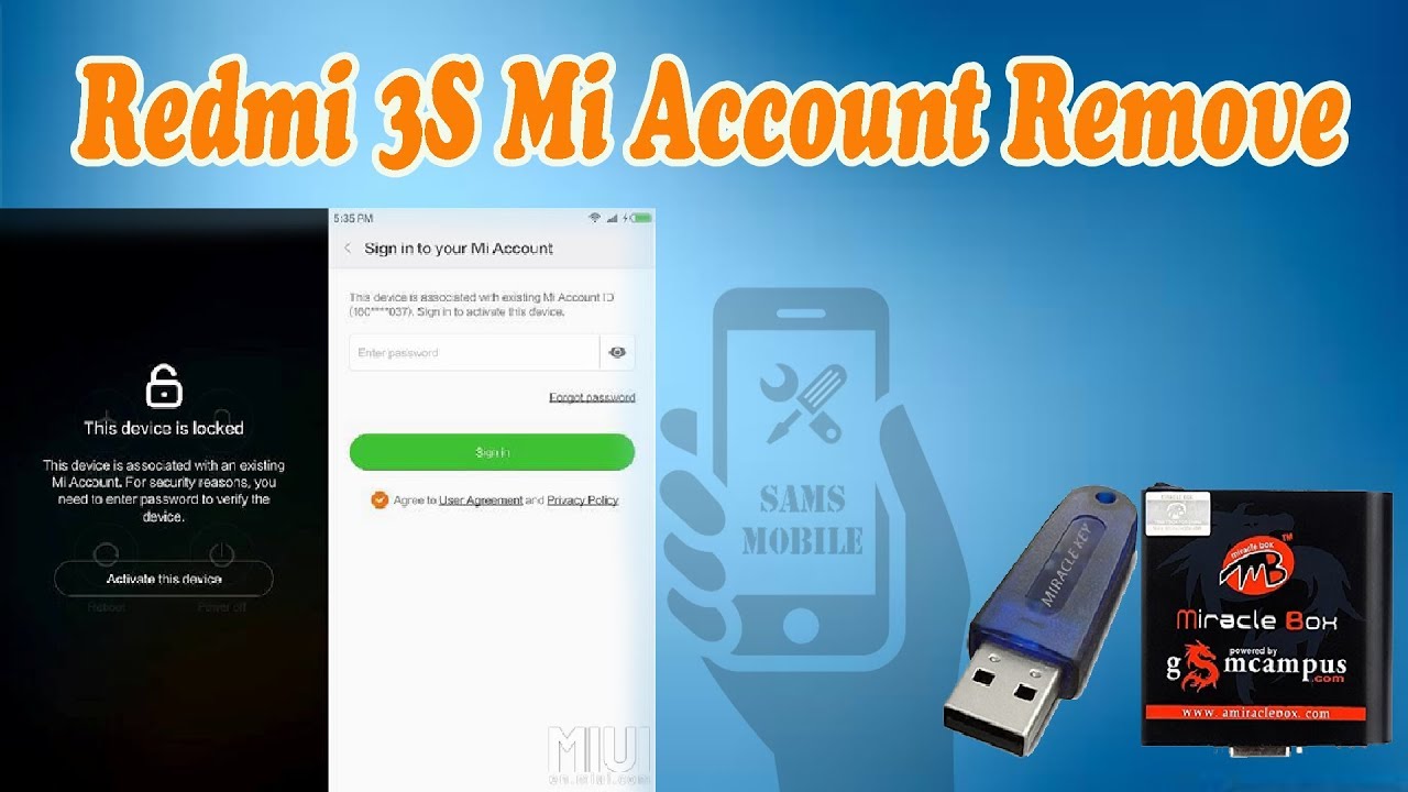 Redmi Mi 3S 2016037 Account Remove In Miracle Box Hindi Me - YouTube