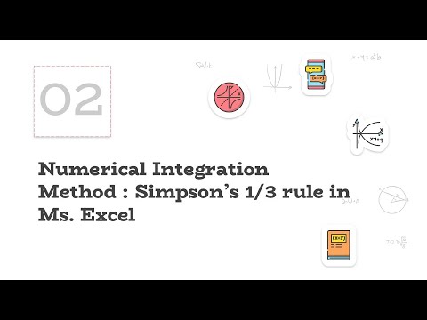 METODE INTEGRASI NUMERIK : SIMPSON'S 1/3 RULE - EXCEL - YouTube