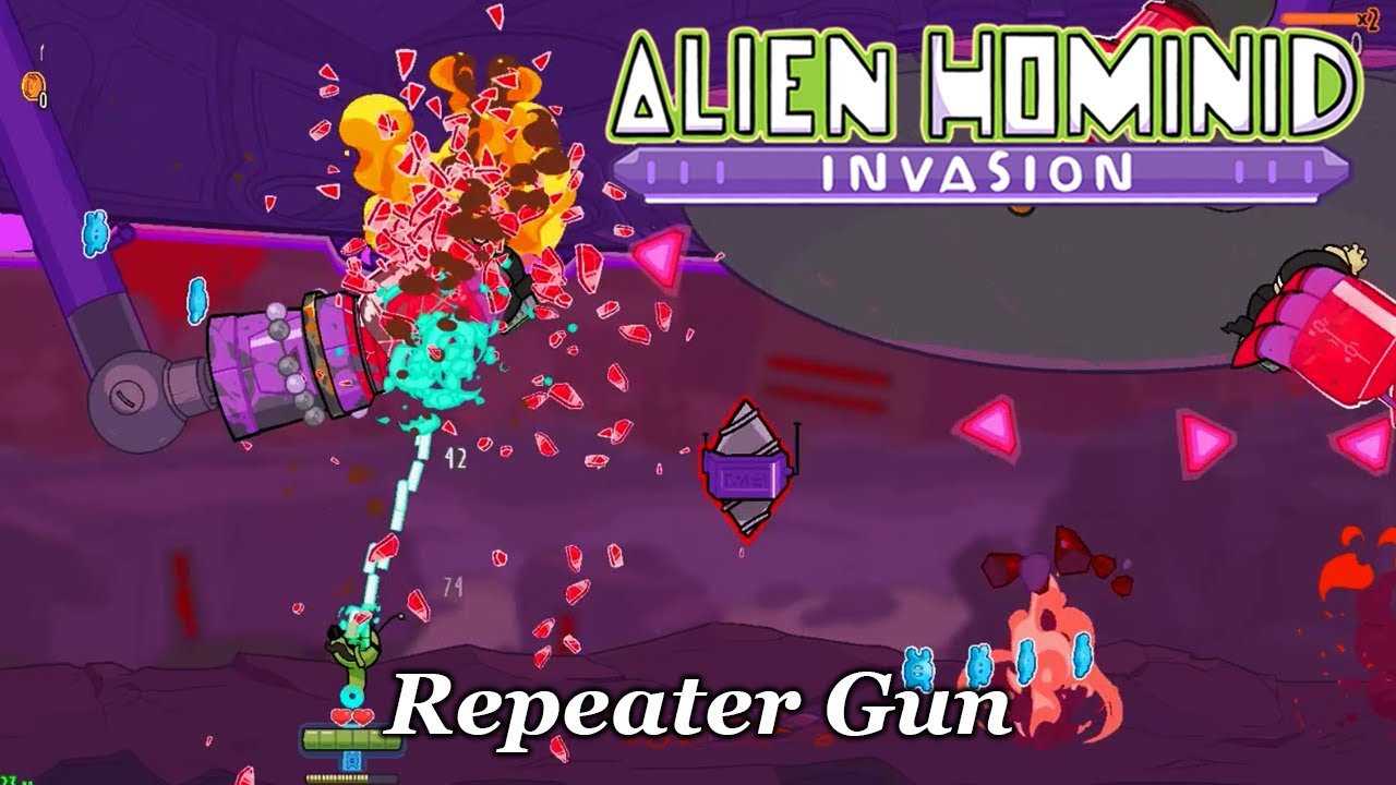 Challenge 】The Repeater Gun Vs Each Boss (Best Gun??)【 Alien Hominid ...