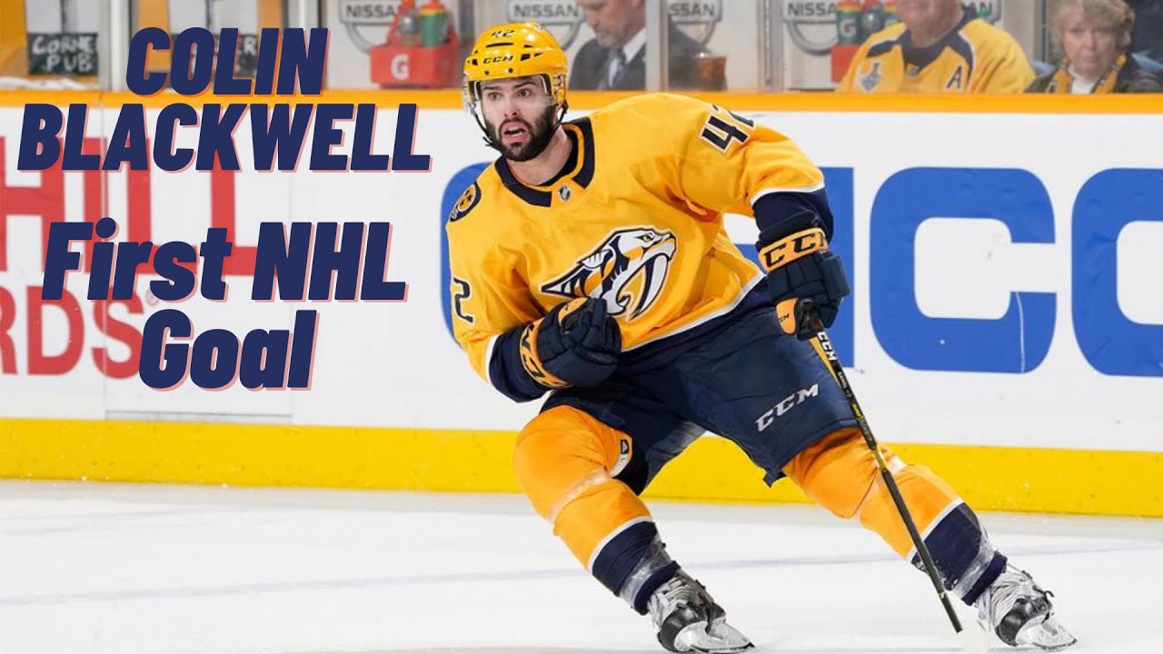 Colin Blackwell #42 (Nashville Predators) first NHL goal Jan 9, 2020 ...