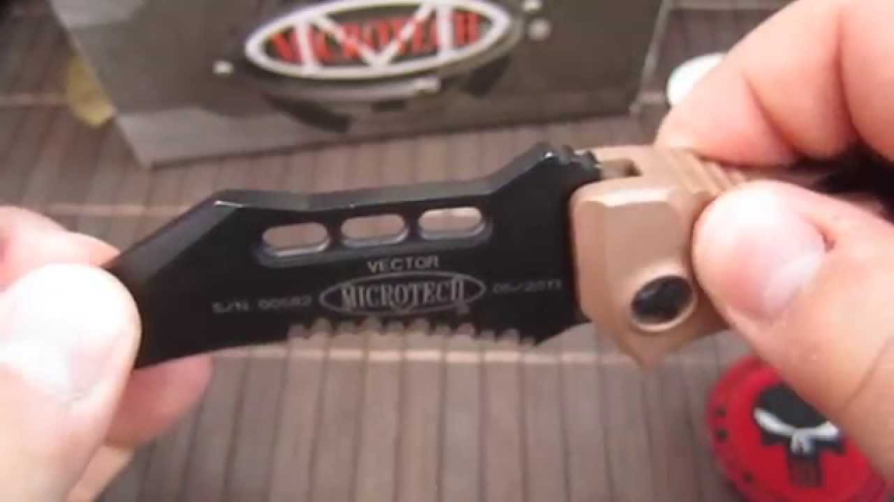 Microtech Vector Desert Brown Automatic Knife - YouTube