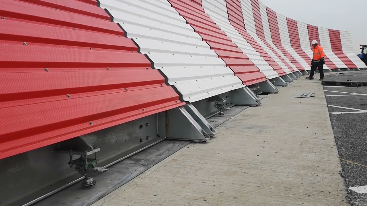 Jet Blast Barriers - Curved Solid Barrier - YouTube